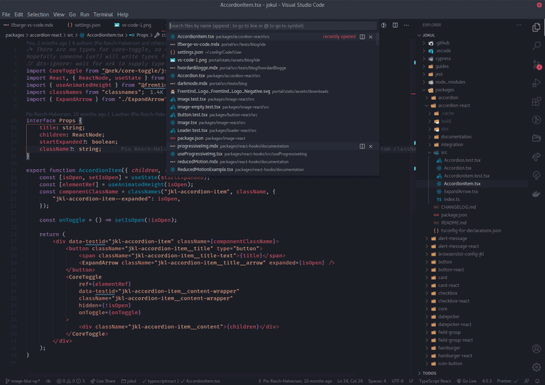 Vis din IDE: @lfbergee's VSCode | Jøkul Designsystem